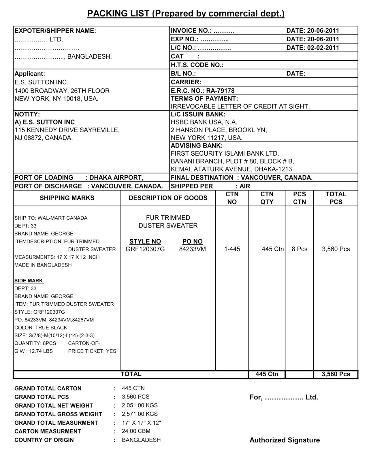 Misunderstandings About The Packing List Which Exporter Must Pay